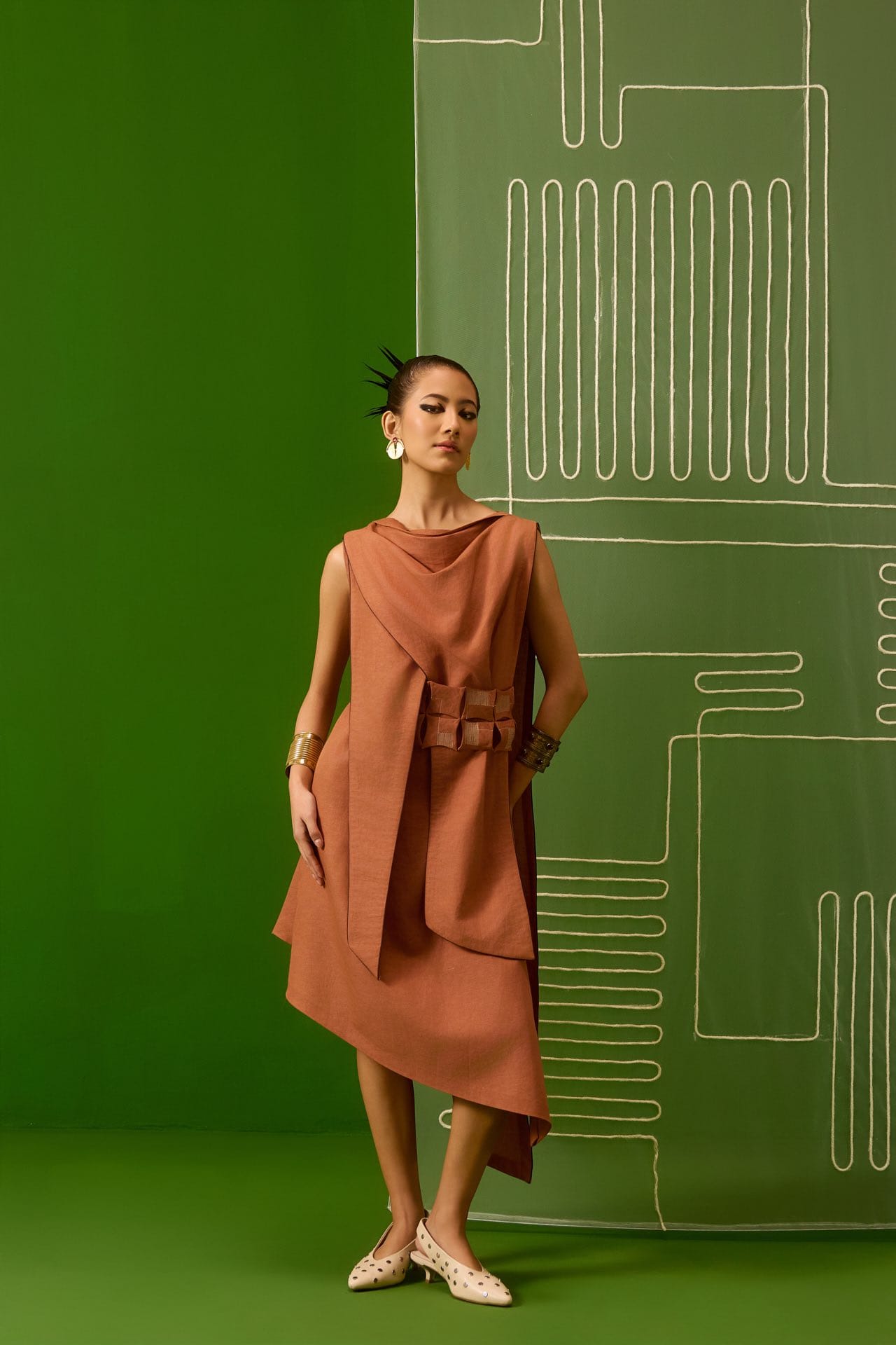 Ridged Terracotta Dress – Five Degree Shift